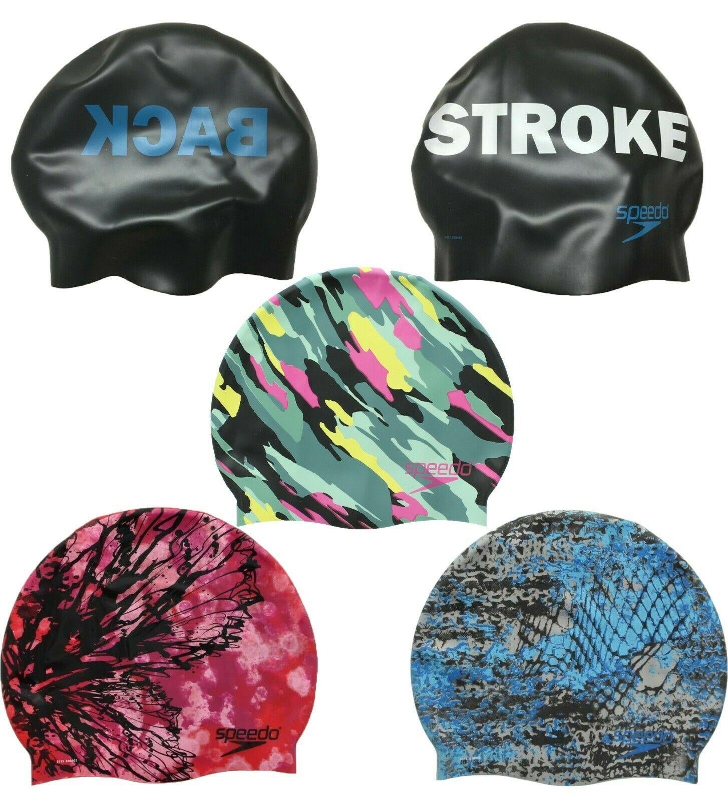 Speedo Silicone Bubble Swim Cap (Black) | Poco Loco Swim Gear